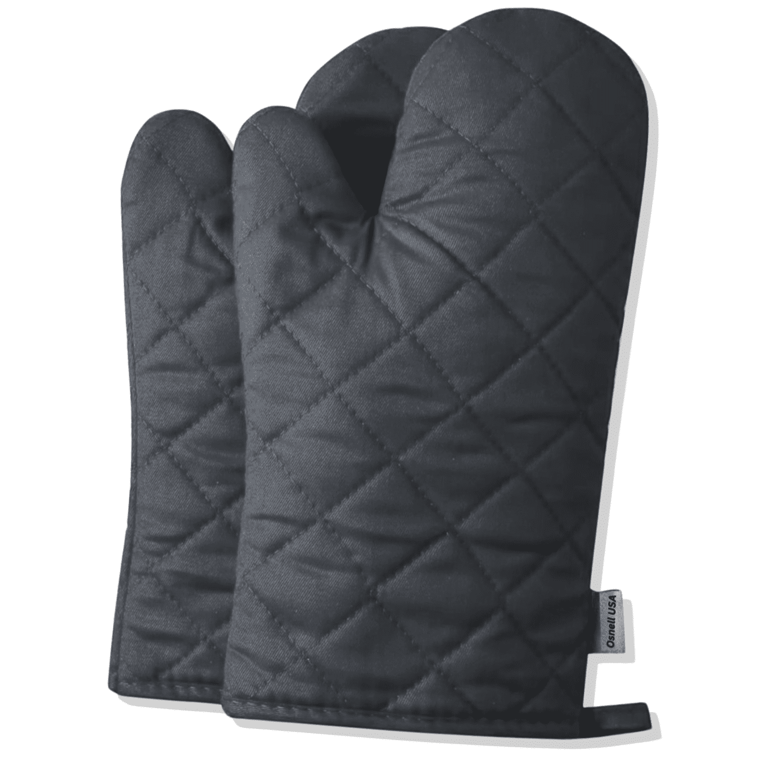 Black Cotton Oven Mitts for kitchen (2 pack, Black) by Osnell USA ...