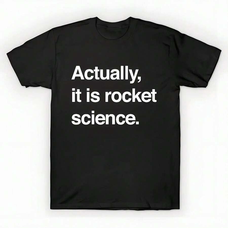 Black Cotton Oversized Graphic Tee Unisex With Sarcastic Rocket Science ...