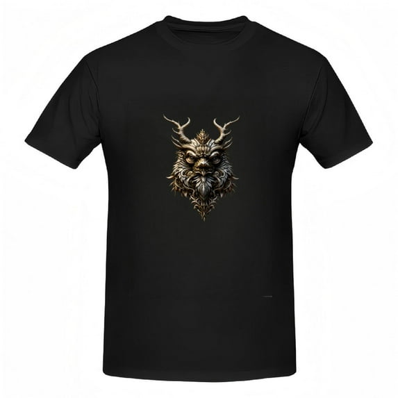 Black Cotton Short Sleeve T-Shirt for Women with Intricate Golden ...