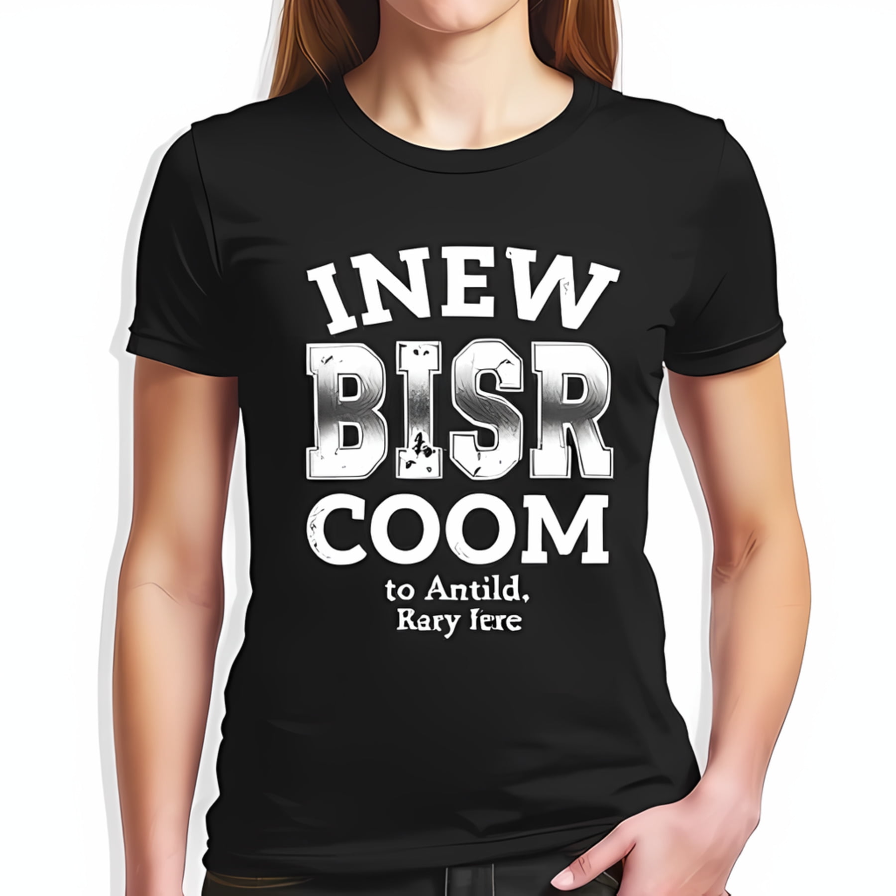 Black Cotton Short Sleeve T-Shirt with Playful Typography & Humorous ...