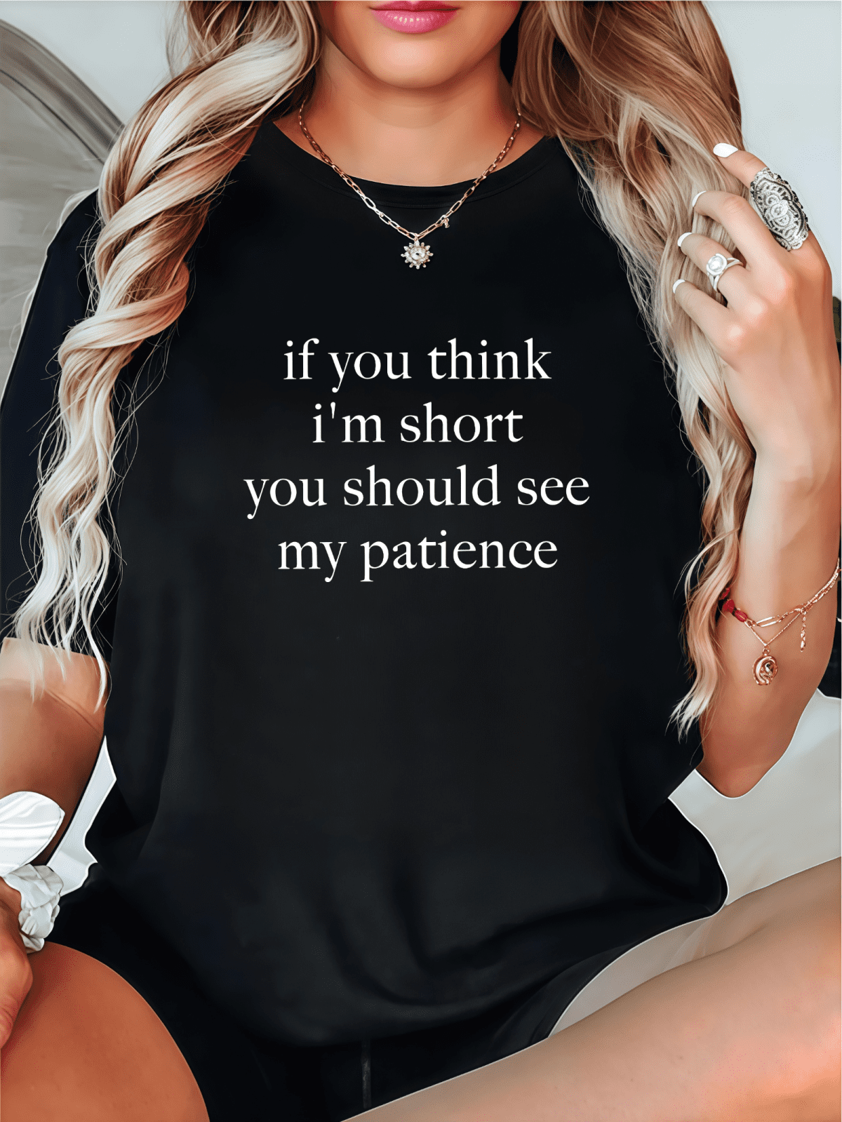 Black Cotton Street-Style Short-Sleeve T-Shirt | Funny Self-Mockery ...