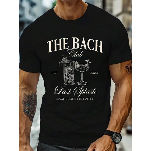 Black Cotton T-Shirt The Bach Club Last Splash Bachelorette Party ...
