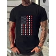 Black Cotton Teeth US Flag Patriotic Graphic T-Shirt Crew Neck Short ...