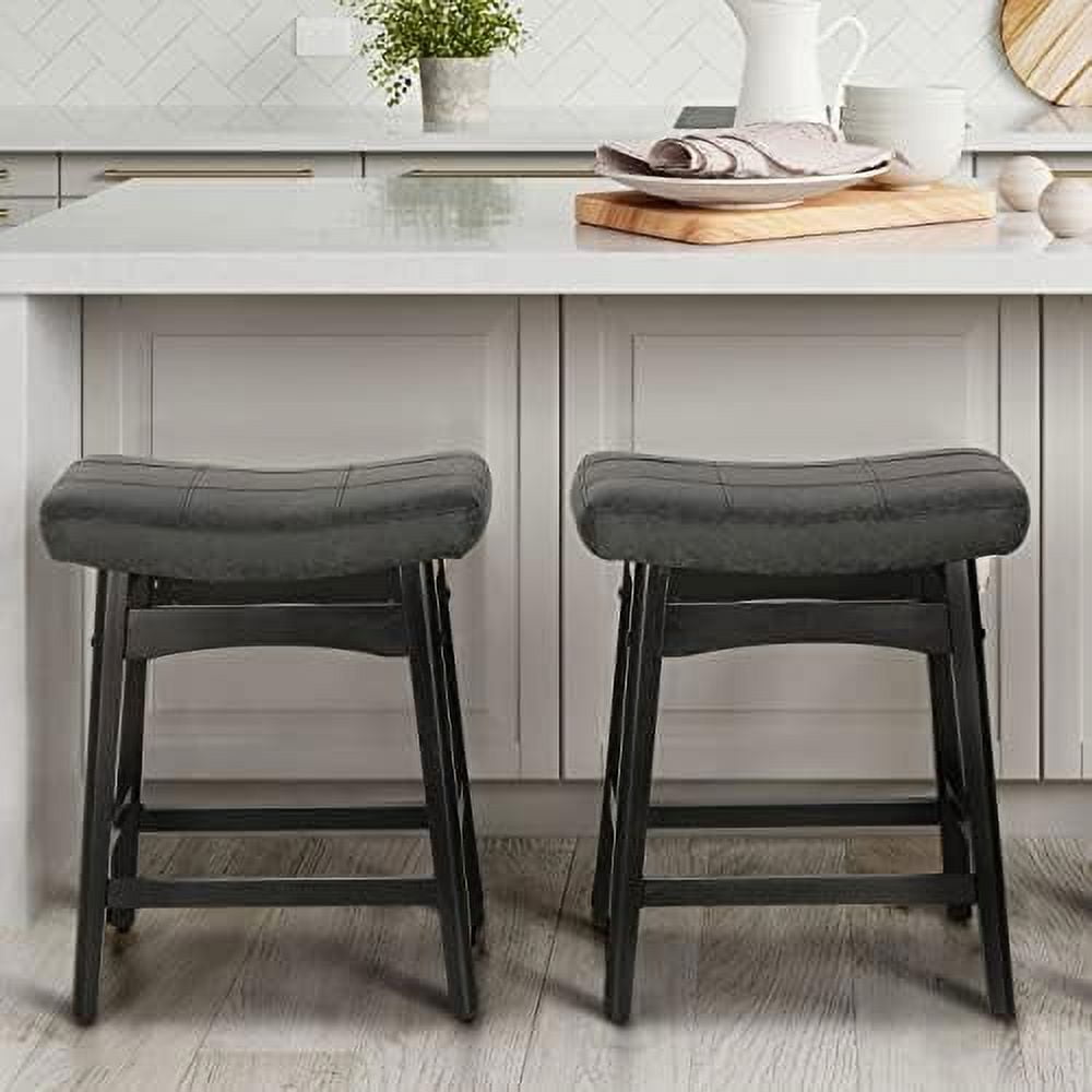 Black Counter Height Stools Set of 4 for Kitchen Counter Solid Wood ...