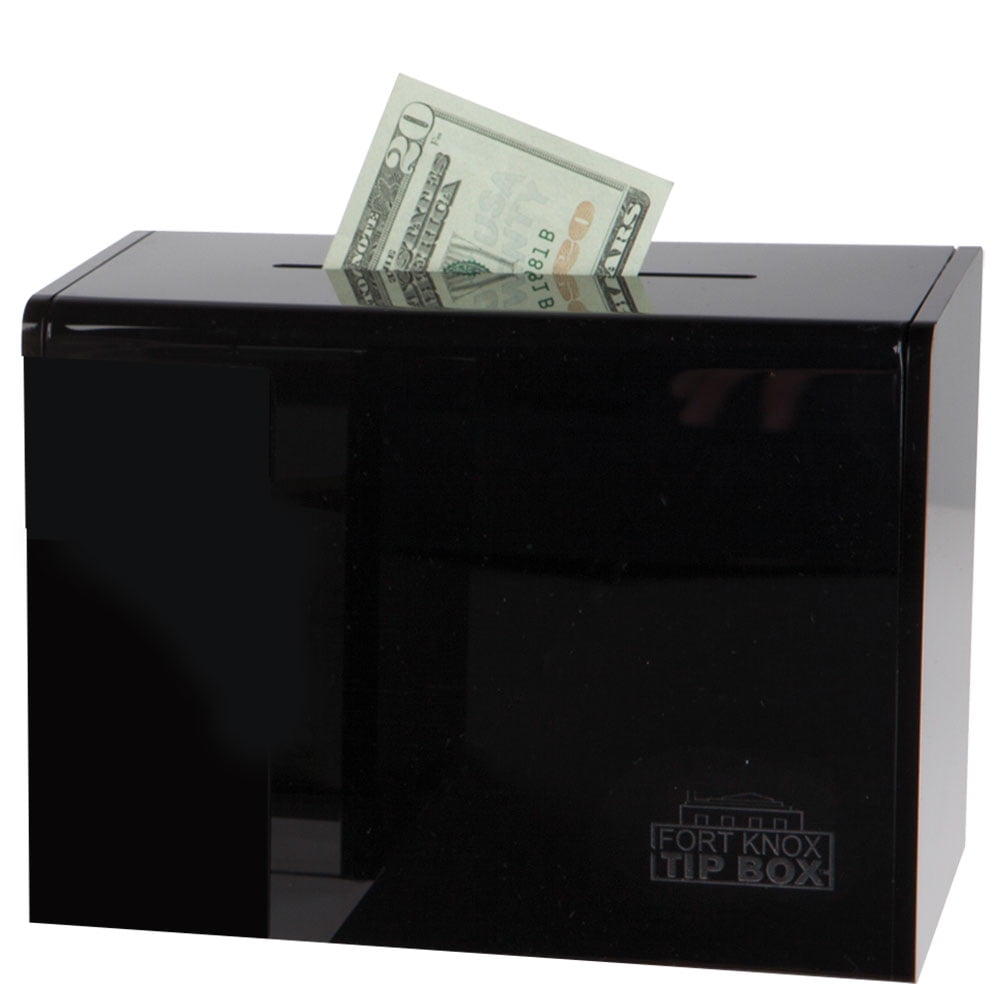 Black Countertop Tip Box | Toke Box - 7-3/4W x 5-5/8H x 4-1/4D ...