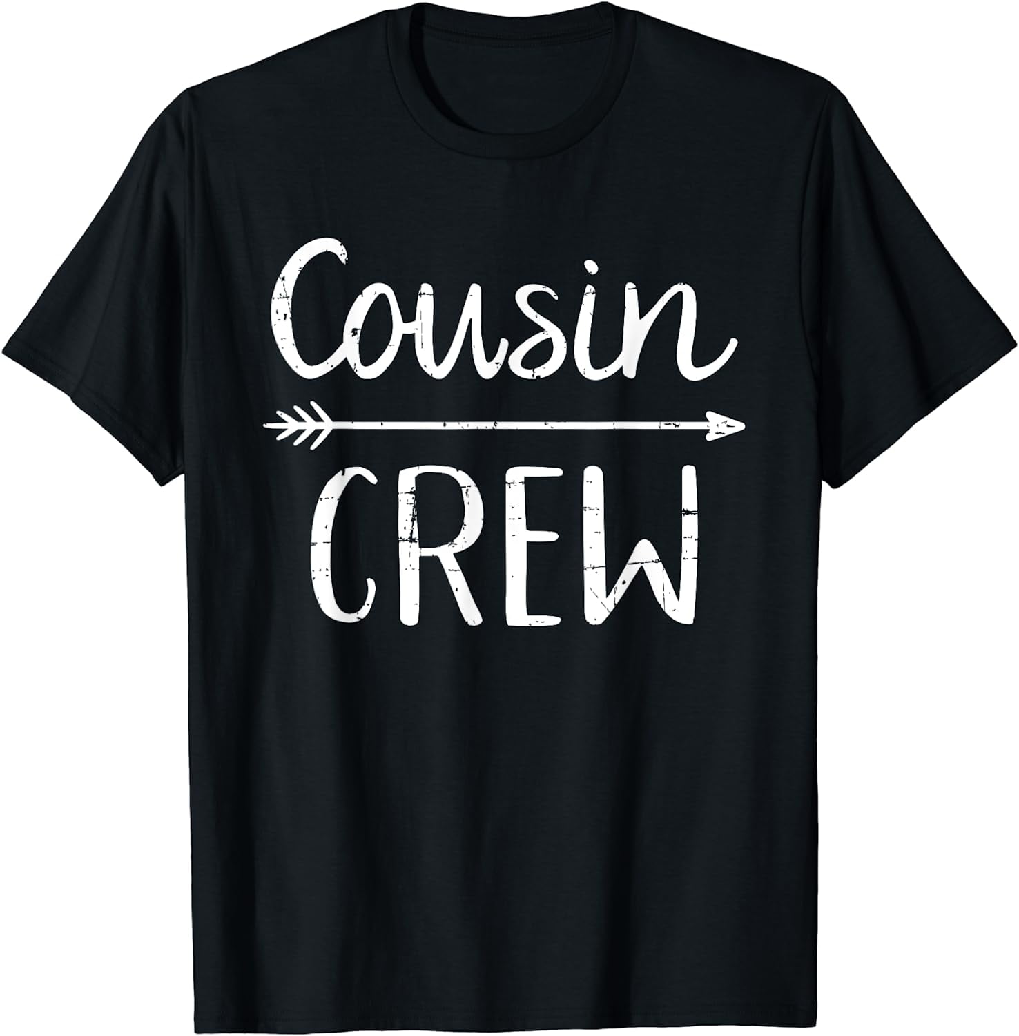 Black Cousin Crew T-Shirt: Classic Fit, Crew Neck, Short Sleeve, Letter Print - Walmart.com