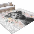 Black Cow Floral Washable Rug 3x5 Area Rug for Living Room Bedroom Non ...