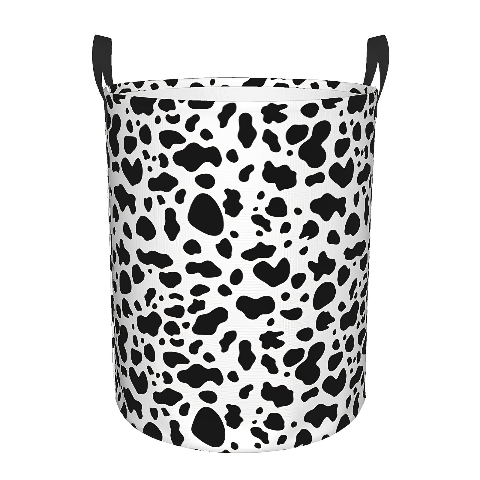 Black Cow Milk Cow Printed Large Laundry Basket Foldable Storage Box ...