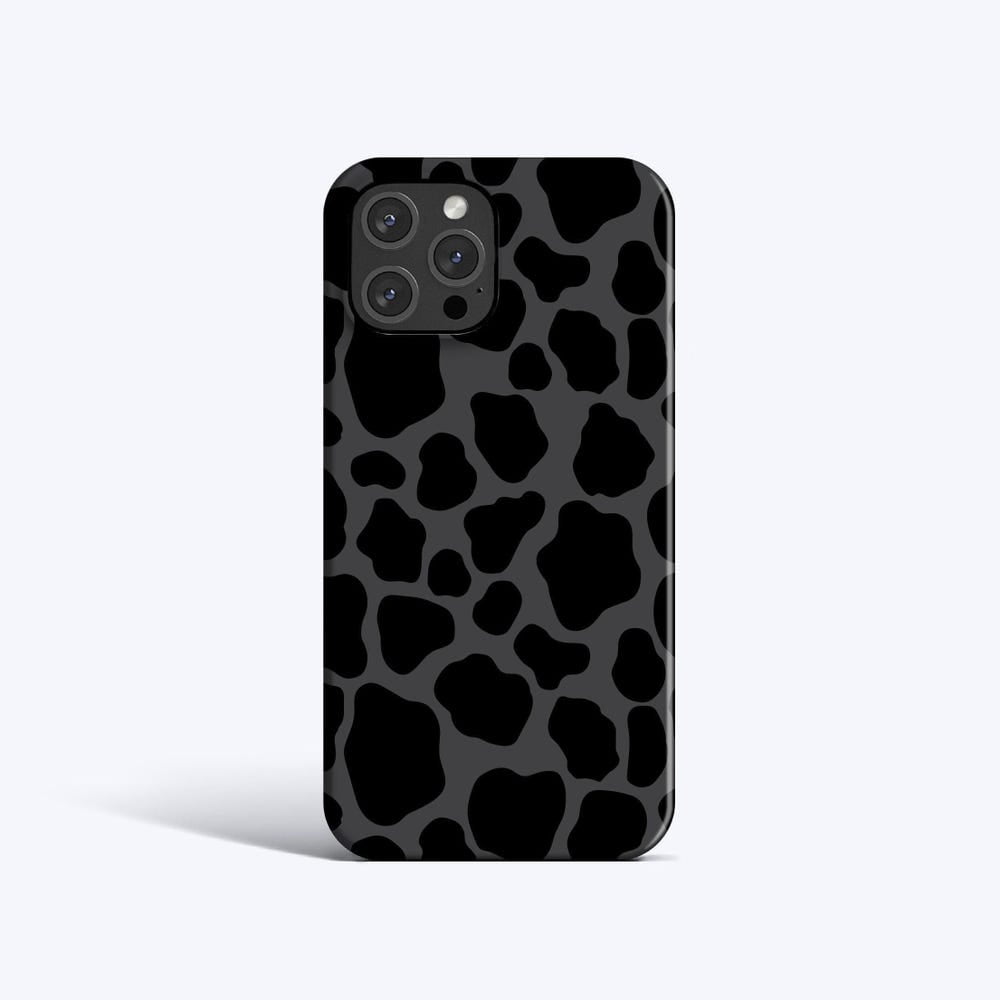 Black Cow Print Animal Pattern Phone Case for iPhone 11-17 Pro Max ...