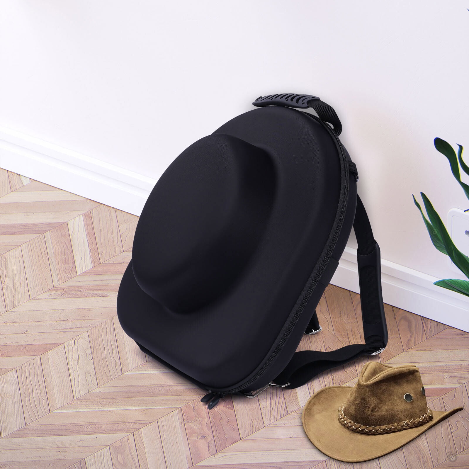 Black Cowboy Hat Storage Box Travel Panama Hat Carrying Case Carrier ...