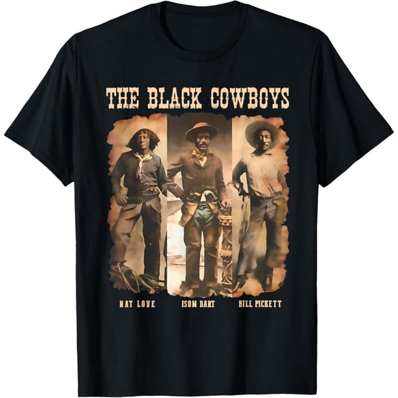 Black Cowboy Western Rodeo Melanin Black History Texas Men T-Shirt ...