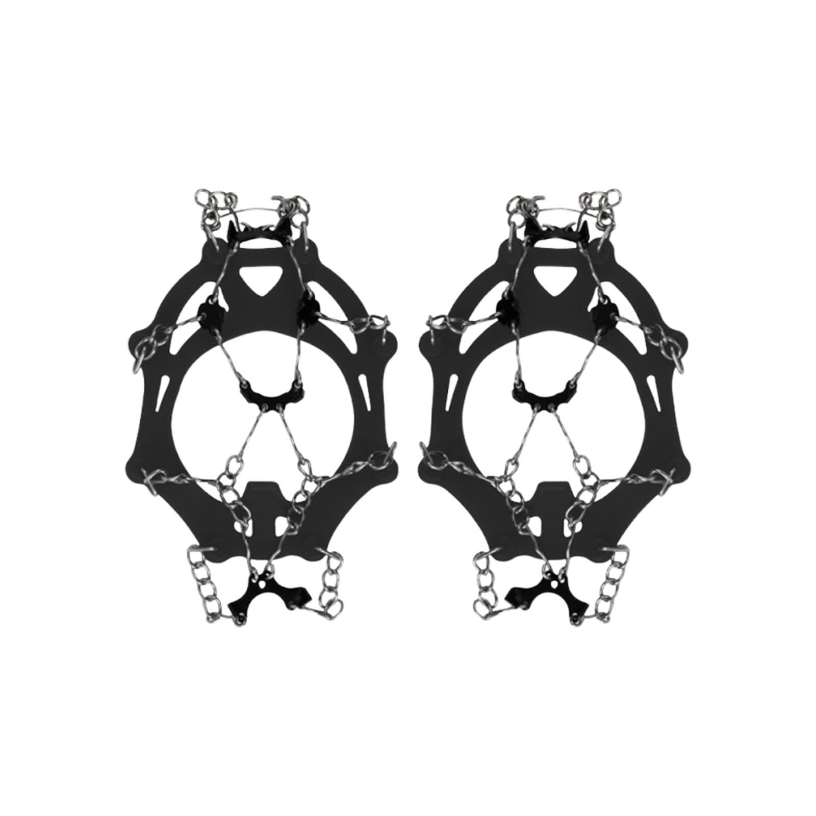 Black Crampons Outdoor 8 Toothed Snow Non Slip Shoe Cover Ice Grip For ...