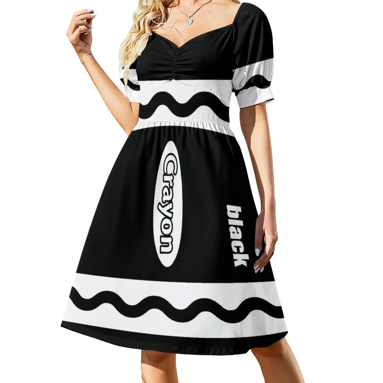 Black Crayon Box Halloween Party Group Costume Sleeveless Dress women's ...
