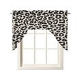 Black Cream Leopard Swag Curtains for Kitchen Abstract Art Animal Fur ...