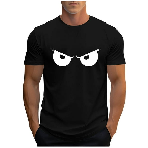 Black Crewneck Tee Shirts for Man Summer Fall Short Sleeve Skull ...