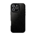 Black Croc Effect Tough Phone Case, Textured Dual Layer Protective ...