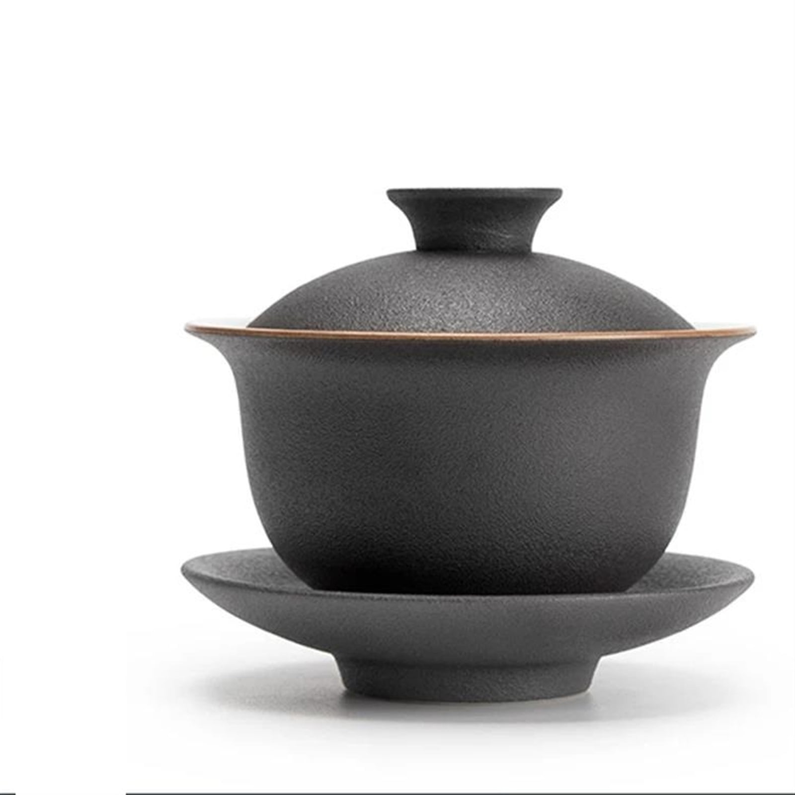Black Crockery Ceramic Gaiwan Porcelain Teacup Chinese Kung Fu Tea Sets ...
