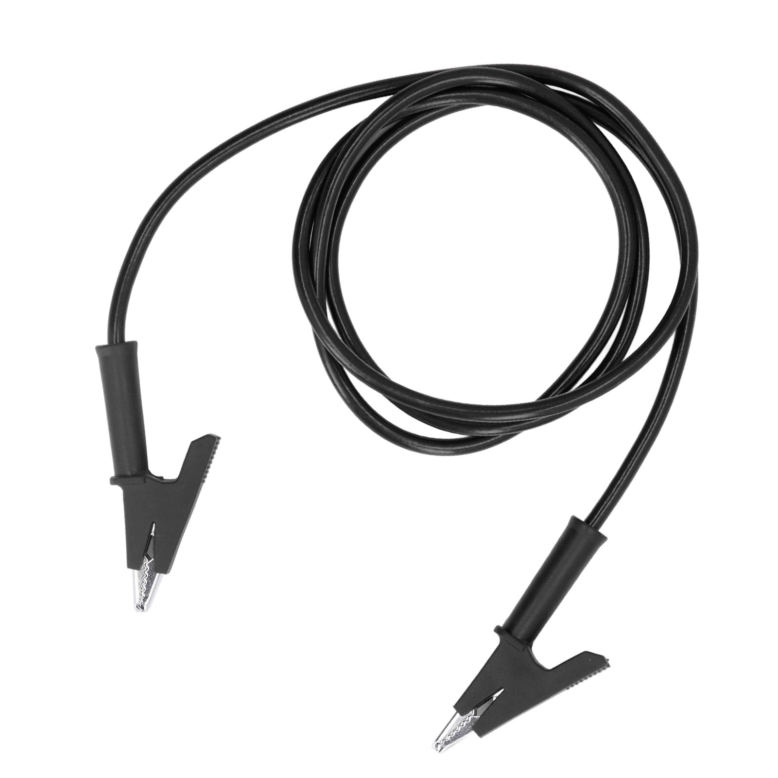 Black Crocodile Clip Test Lead Dual Ended 10mm Opening Cable Wire for ...