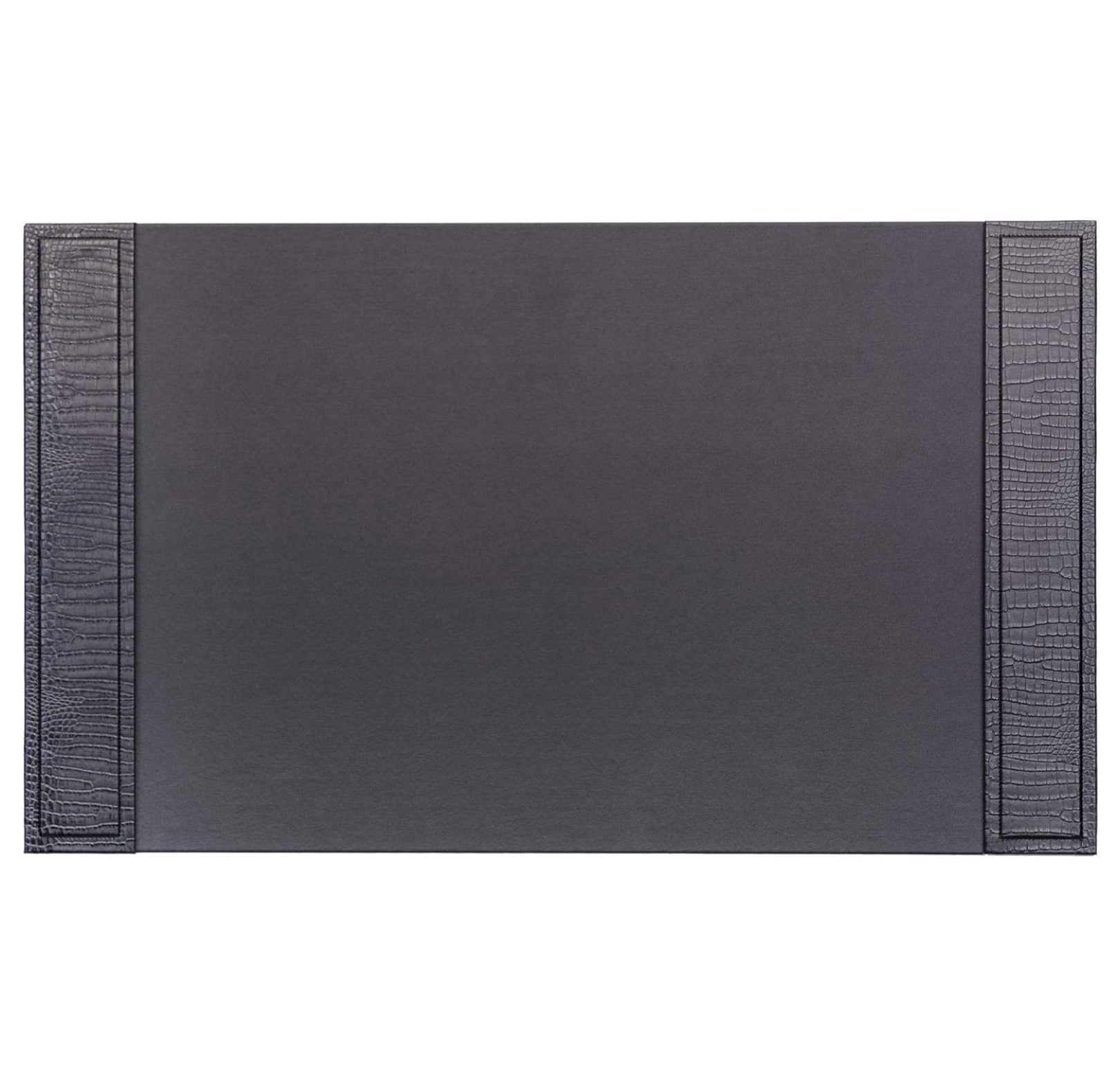 Black Crocodile Embossed Leather 34" x 20" Side-Rail Desk Pad 20" x 34 ...