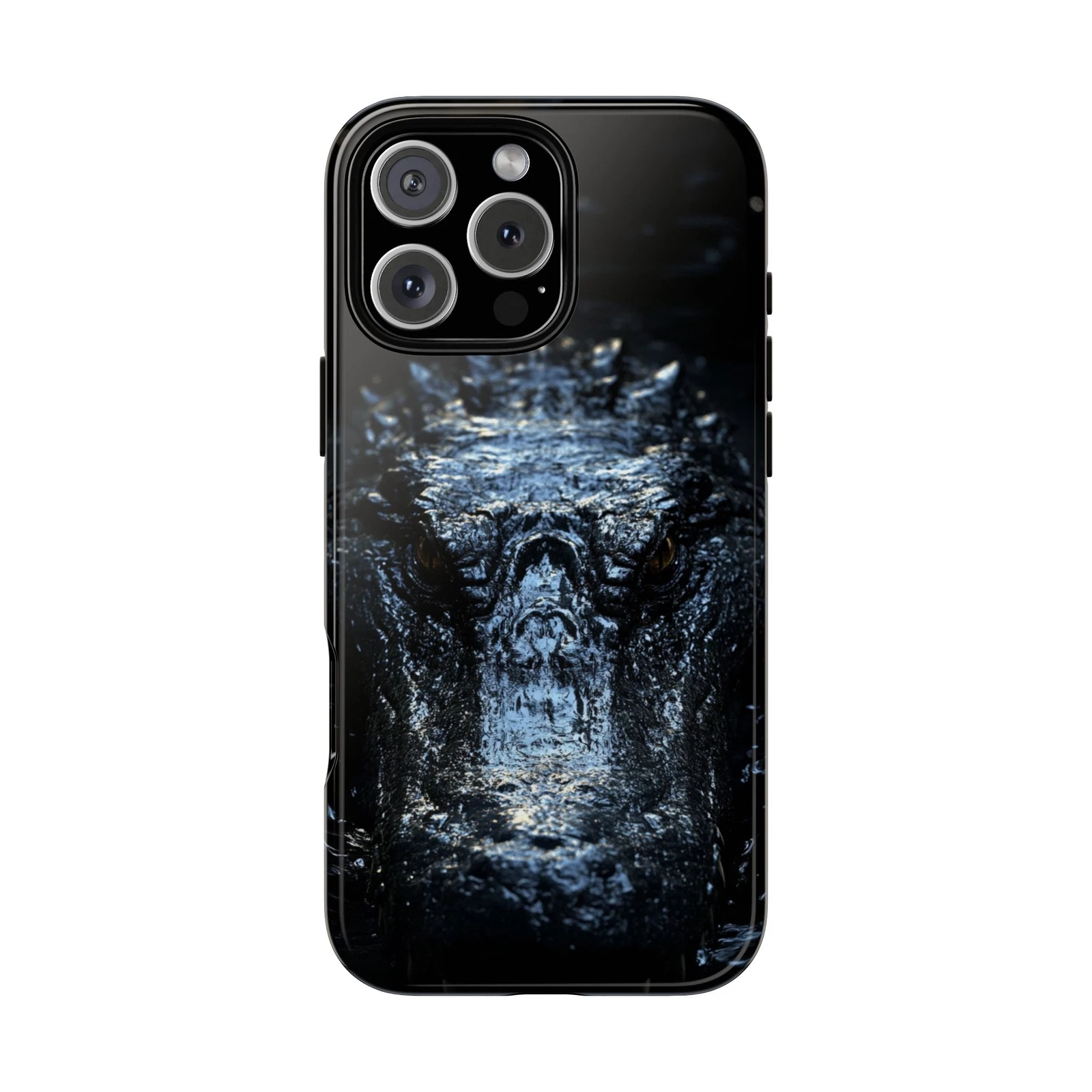 Black Crocodile Eyes Dark Water Phone Case for iPhone 17 to 11 Pro Max ...