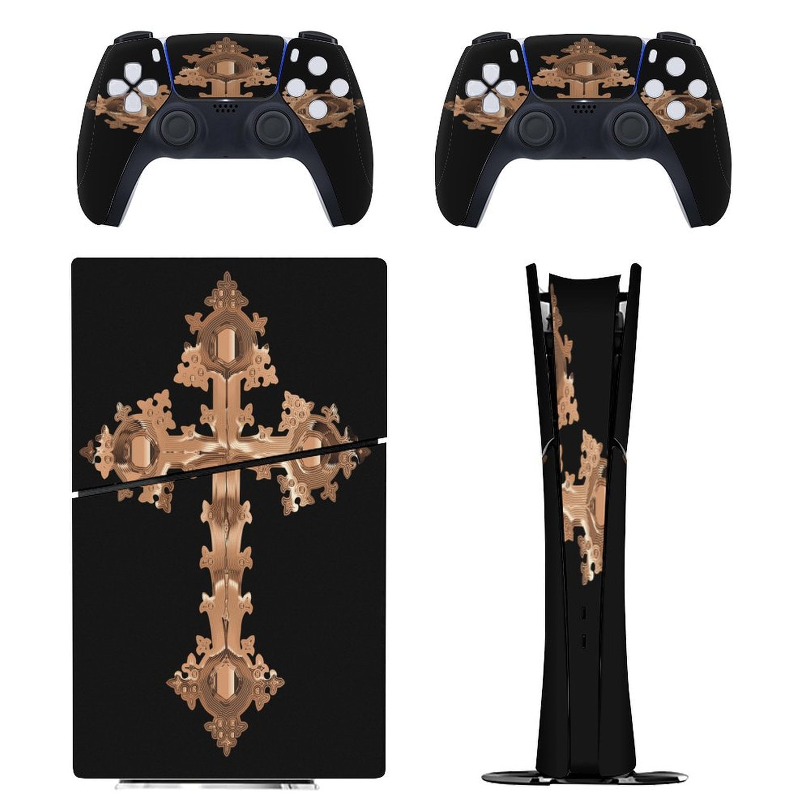 Black, Cross PS5/PS5 Slim Digital Disc Skin Sticker For Console And ...