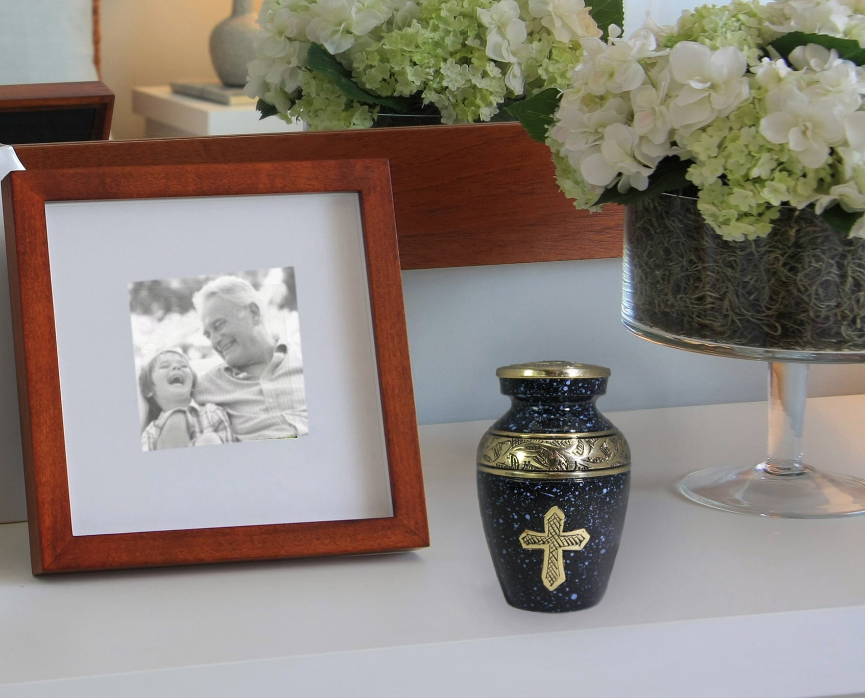 Black Cross Urns for Cremation Ashes Large Urn XL or Small Keepsake ...