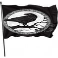 Black Crow Bird Sitting On Oak Tree Branch Circle Garden Flag 3x5 Ft ...