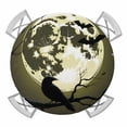Black Crow Moon Halloween Round Tablecloth for 55-60 Inch Tables,Fitted ...