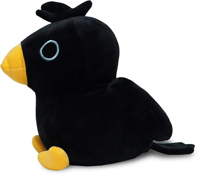 Black Crow Plushie Toy - 10 Inches Stuffed Raven Animal Plush - Plushy ...