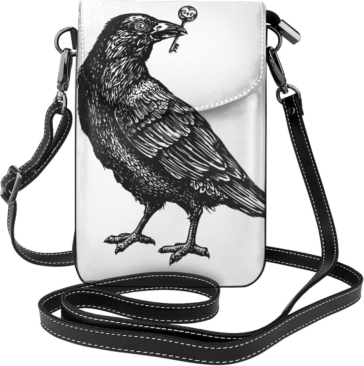 Black Crow Raven Bird Women Cell Phone Purse Small Crossbody Bag ...