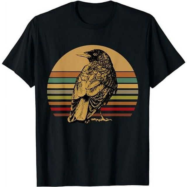 Black Crow Retro Bird Watching Gift Idea Raven Crows T-Shirt - Walmart.com