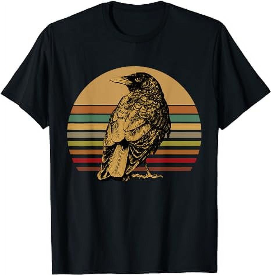 Black Crow Retro Bird Watching Gift Idea Raven Crows T-Shirt - Walmart.com