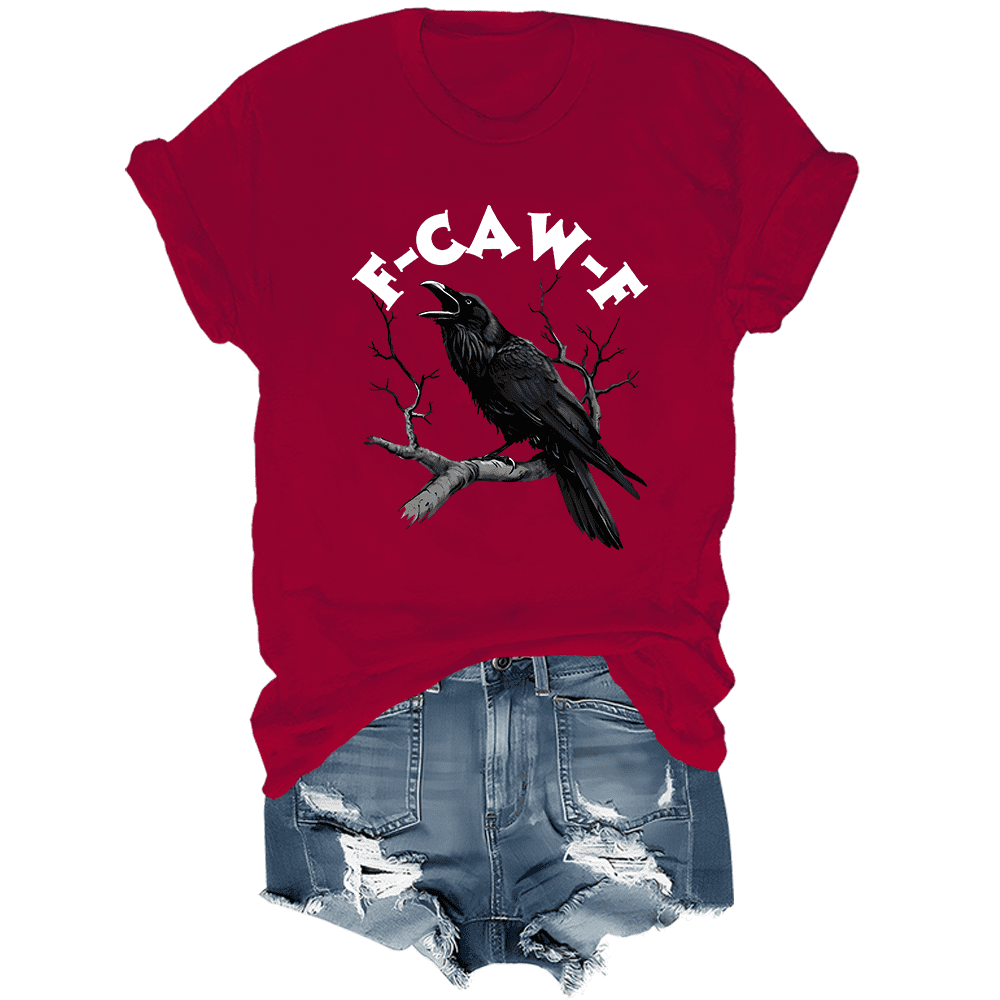 Black Crow Shirt, F-Caw-F Tshirt, Funny Black Bird T-Shirt, F-Caw-F ...
