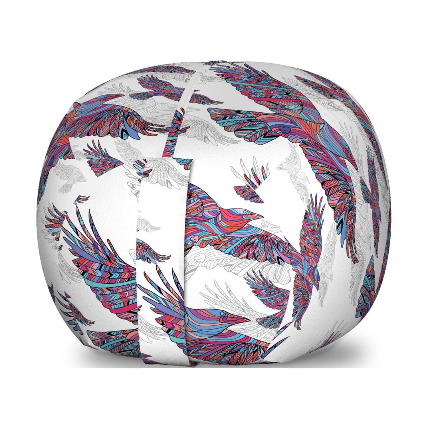 Black Crow Storage Toy Bag Chair, Abstract Colorful Inspired Flying ...