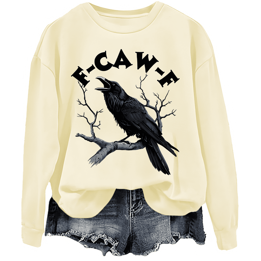 Black Crow Sweatshirt, F-Caw-F Sweater, Funny Black Bird shirt, F-Caw-F ...