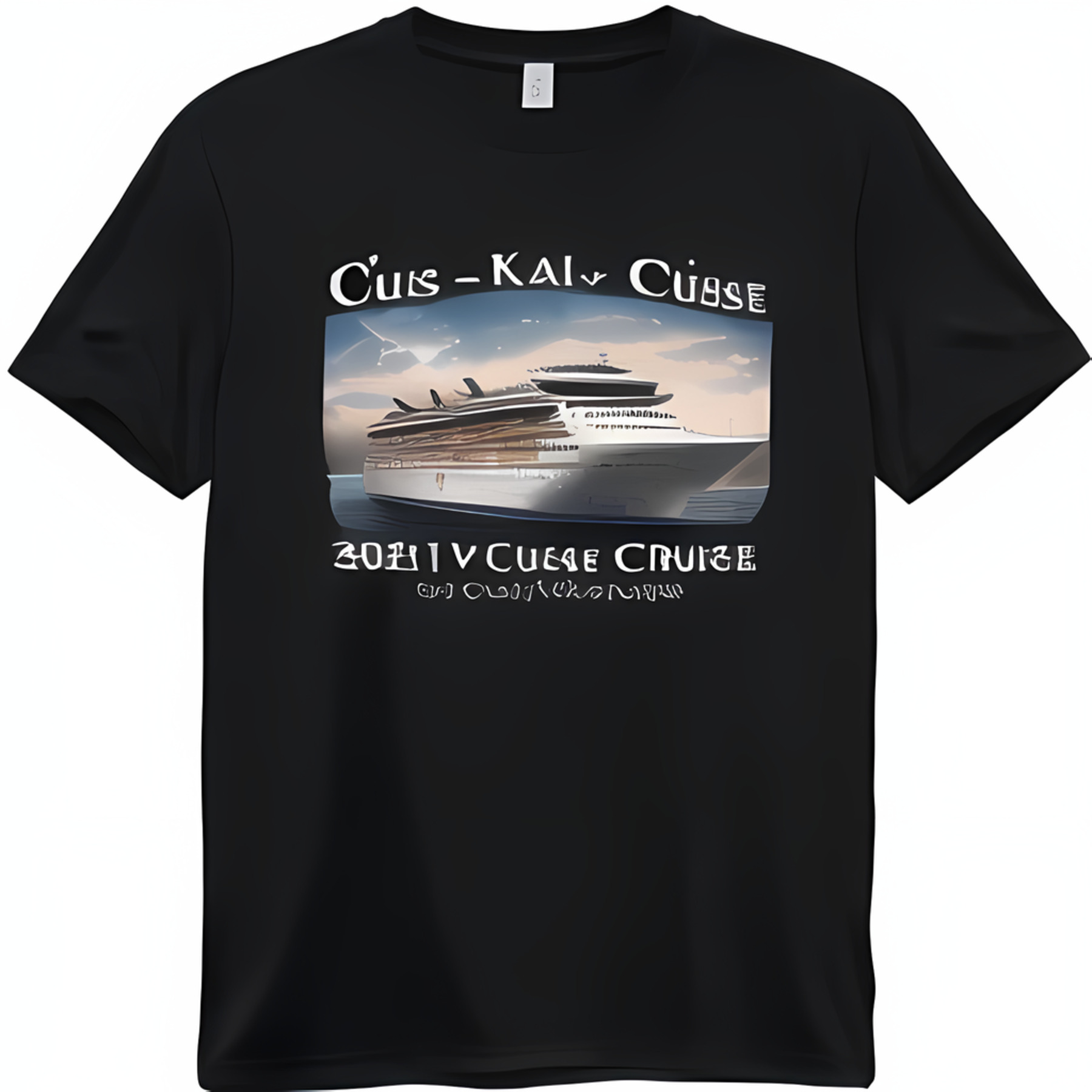 Black Cruise Ship T-Shirt with Unique Design and SubText 2024 KAI ...