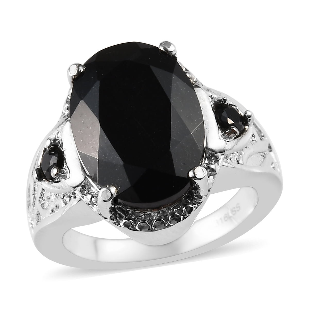 Black Crystal Rings for Women Black Tourmaline Spinel Celtic Vintage ...