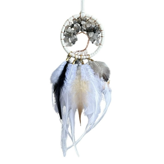 Black Crystal Stone Car Hanging Ornament Tree Of Life Design Iron ...