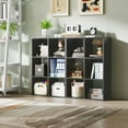 Black Cube Storage Unit, 3-tier Bookcase with 6 Cube Storage Unit, Open ...