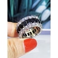 Black Cubic Zirconia Eternity Band Ring With Baguette And Round Stones ...