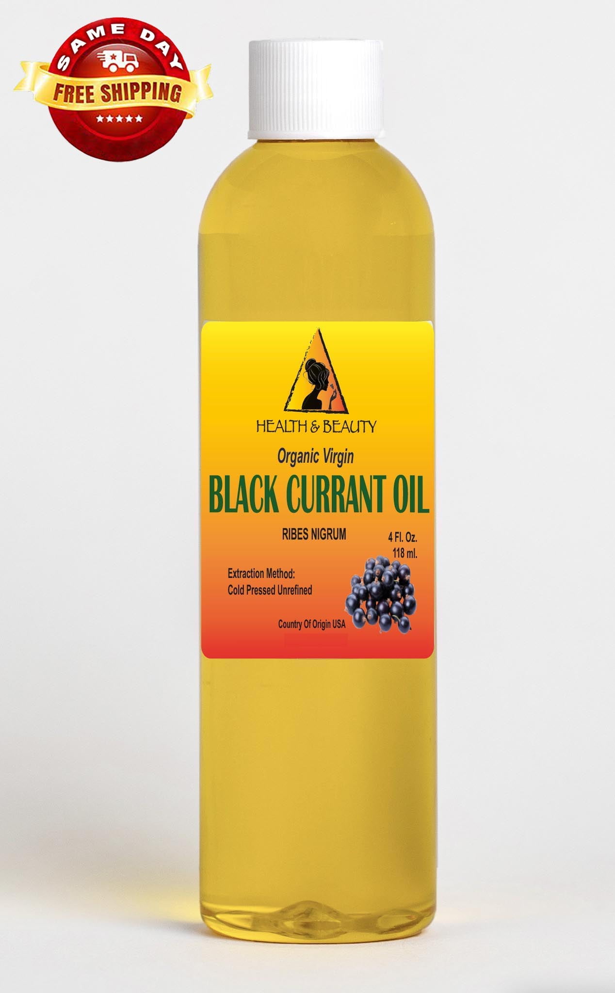 H&B Oils Center Co Black Currant Seed Oil, Unrefined, Virgin, Cold ...