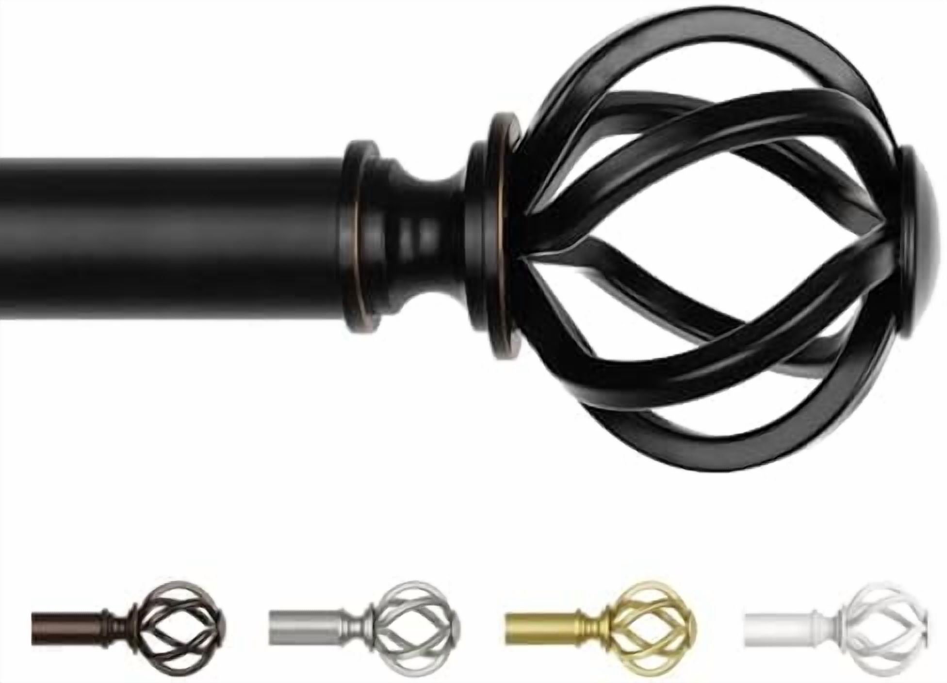 Black Curtain Rod 32 to 58 Inch (2.6-4.8 ft), 7/8 Curtain Rods for ...