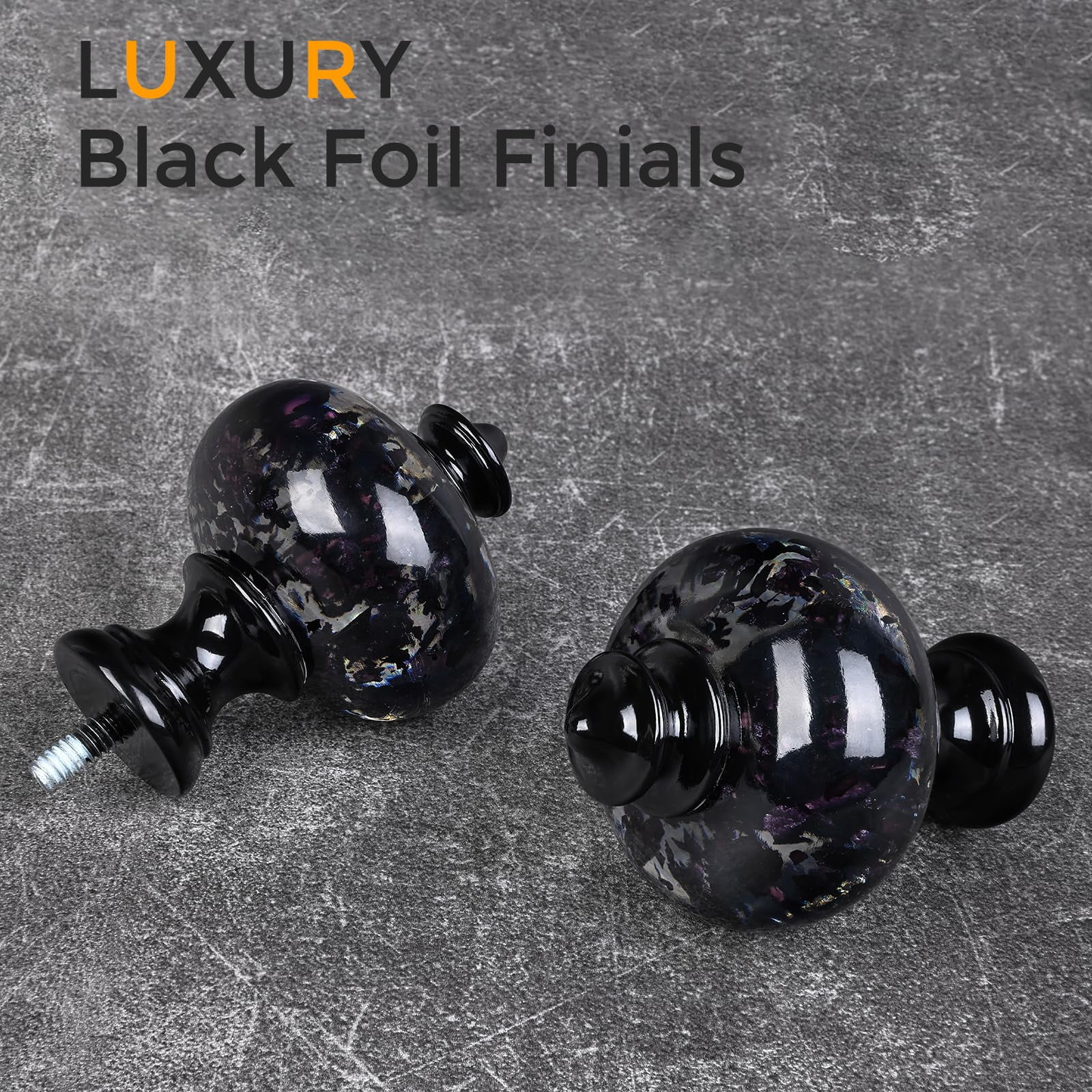 Black Curtain Rod For Windows 28 To 48 Inches 1'' Heavy Duty Adjustable ...