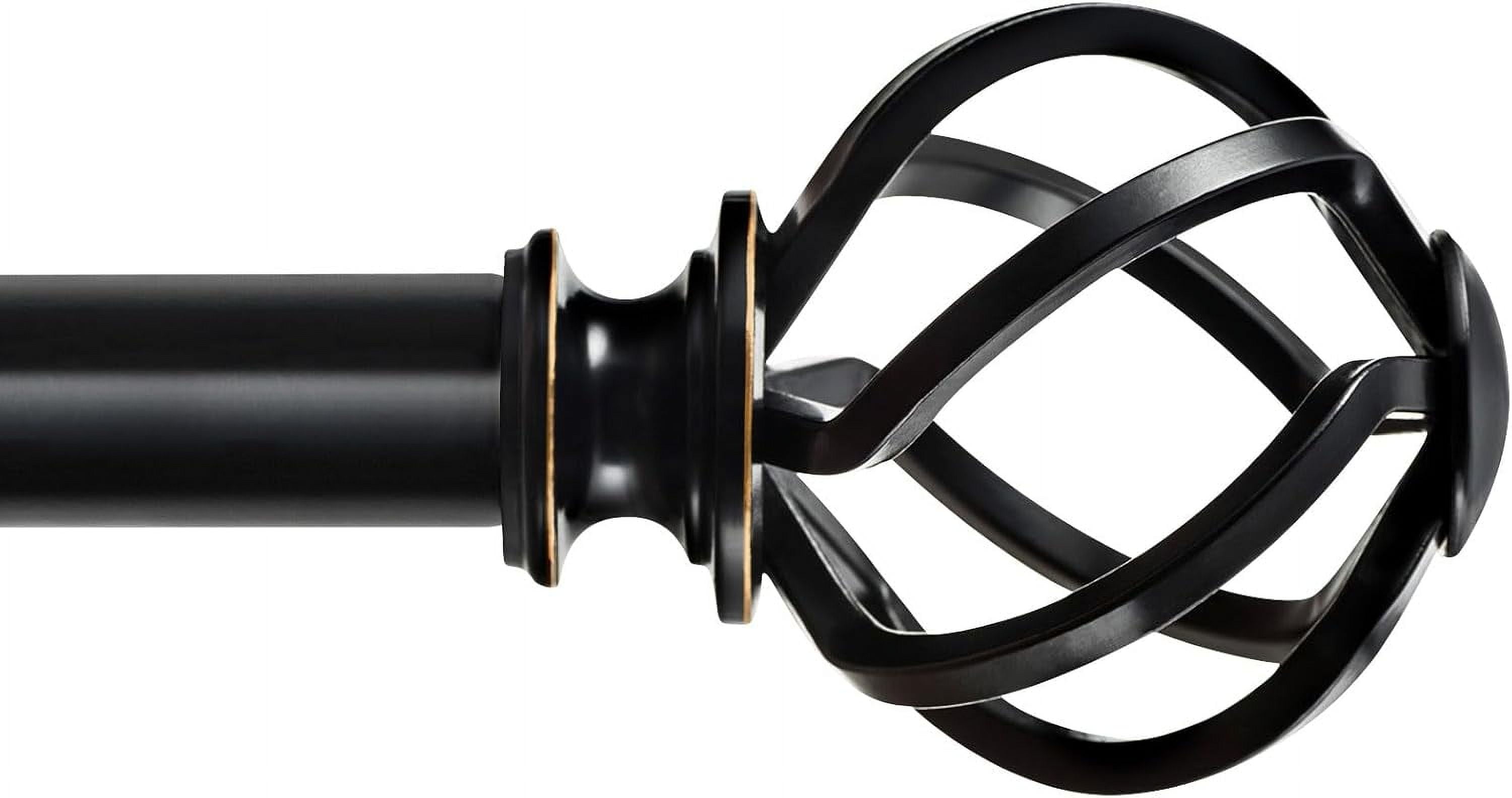 Black Curtain Rod for Windows 66 to 120 Inch (5.5-10ft), 1 Inch Heavy ...