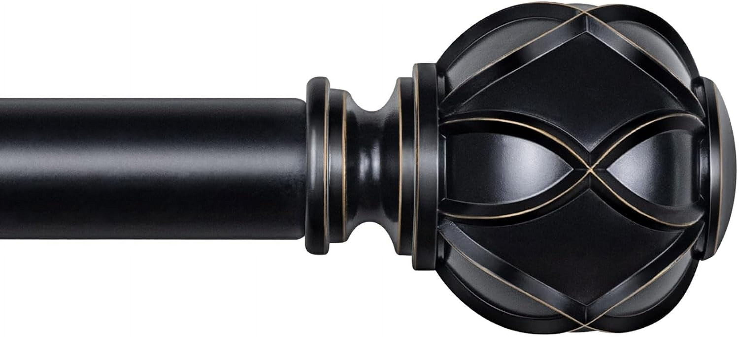 Black Curtain Rod for Windows 72 to 144 Inches (6-12ft) Long Heavy Duty ...