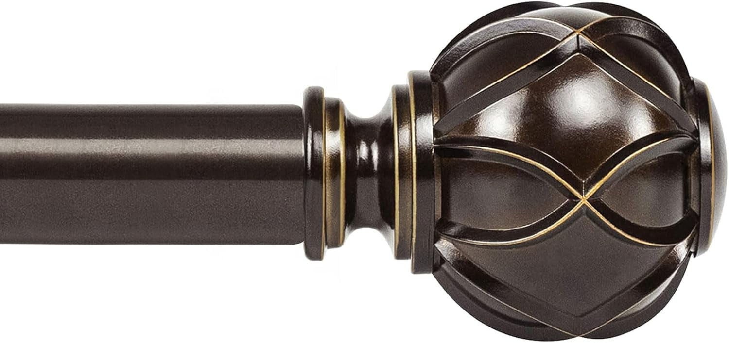 Black Curtain Rod for Windows 72 to 144 Inches (6-12ft) Long Heavy Duty ...