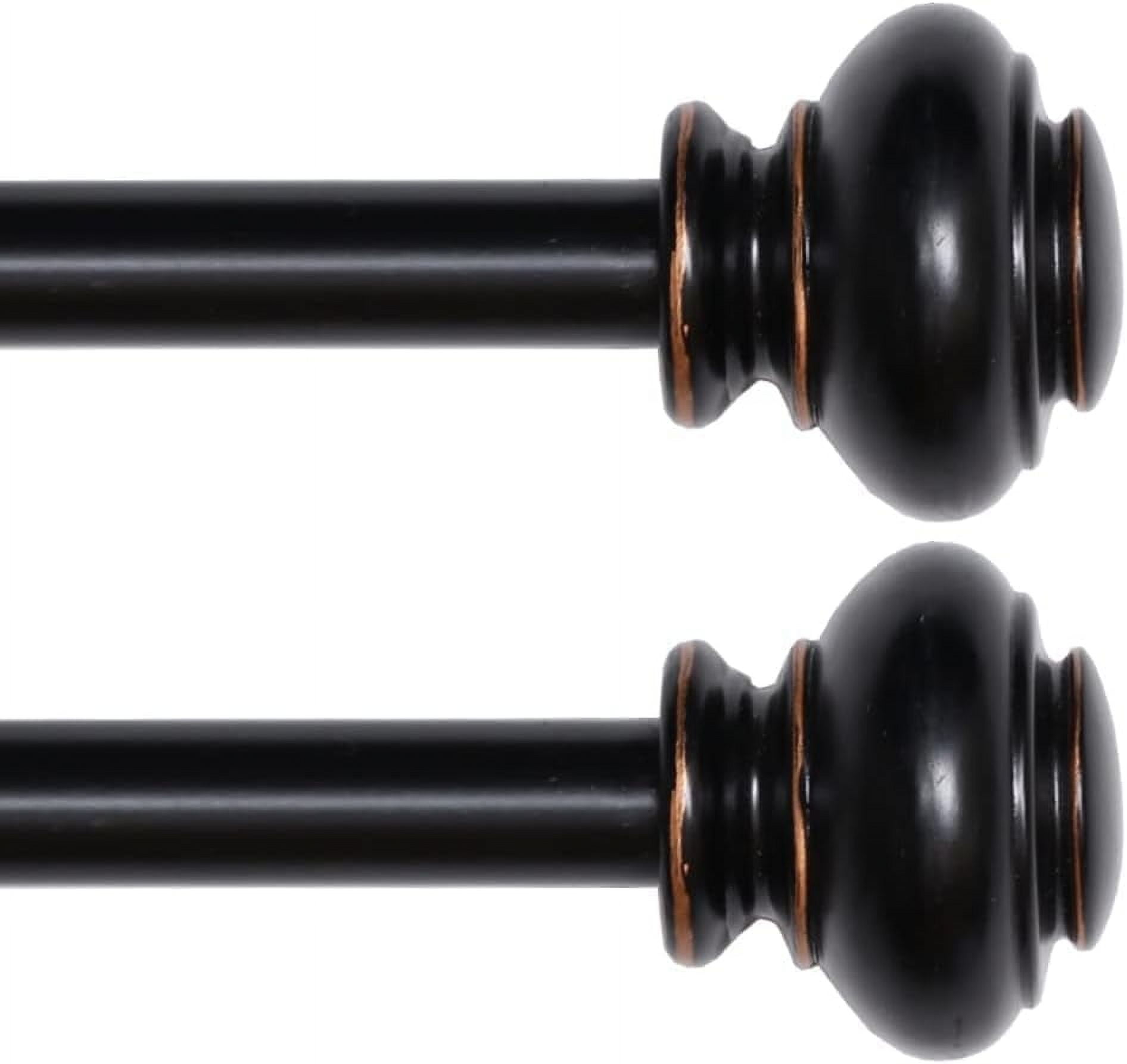 Black Curtain Rods 2 Pack Window Curtain Rods for Windows 16.2 to 137.4 ...