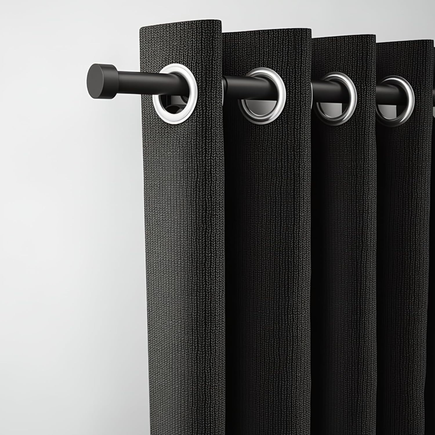 Black Curtain Rods 28 to 48 Inch Extendable Window Curtain Rods Heavy ...