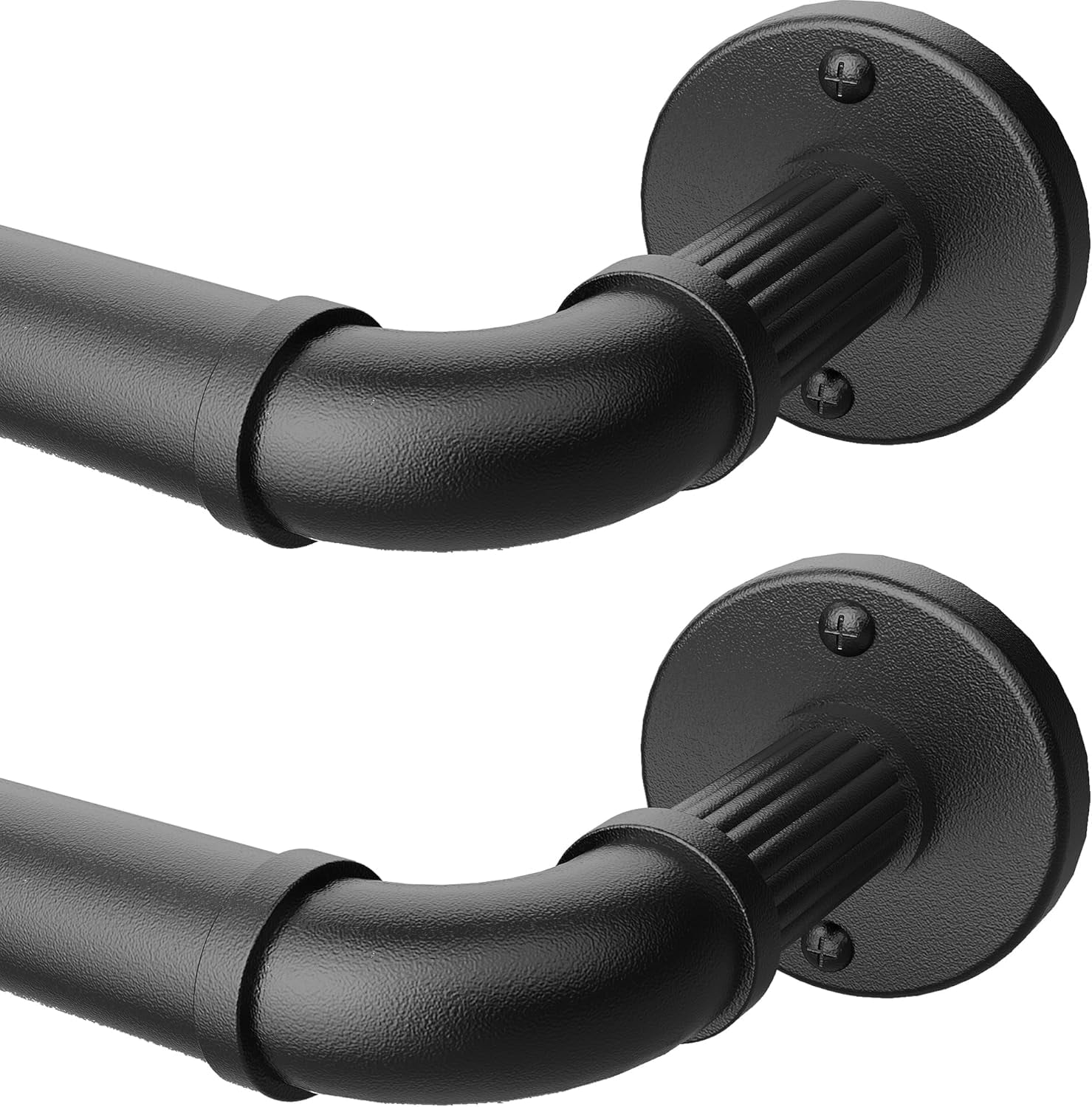 Black Curtain Rods 32 to 72 (3-6Ft) for Window: Outdoor - Industrial ...