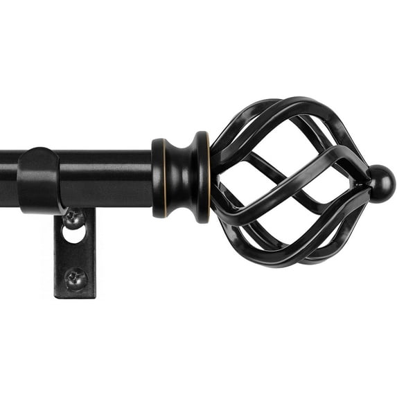 Black Curtain Rods for 72 to 144 Inch, Long Curtain Rod 32 to 144 (2.6 ...